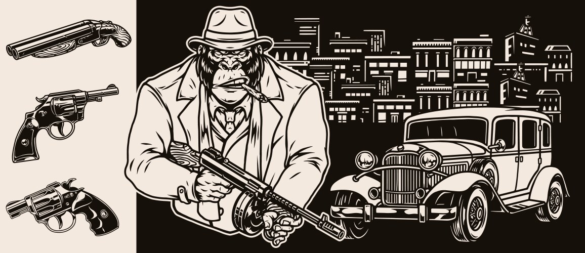 Gangster mafia symbol Royalty Free Vector Image