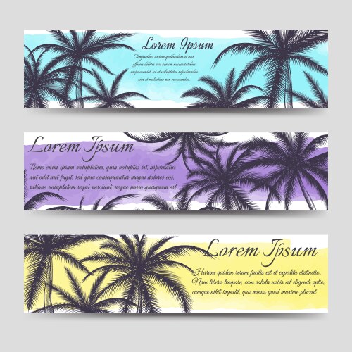 Brochure flyers template with palm tree Royalty Free Vector