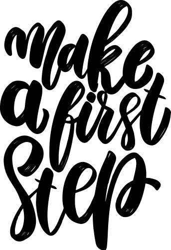 Coffee first hand written lettering Royalty Free Vector