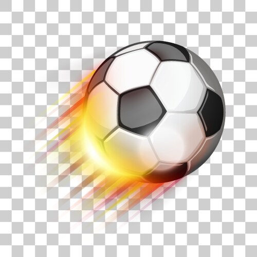 Football ball flying over rainbow Royalty Free Vector Image