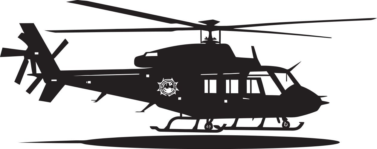 Stealth dominance black combat helicopter Vector Image