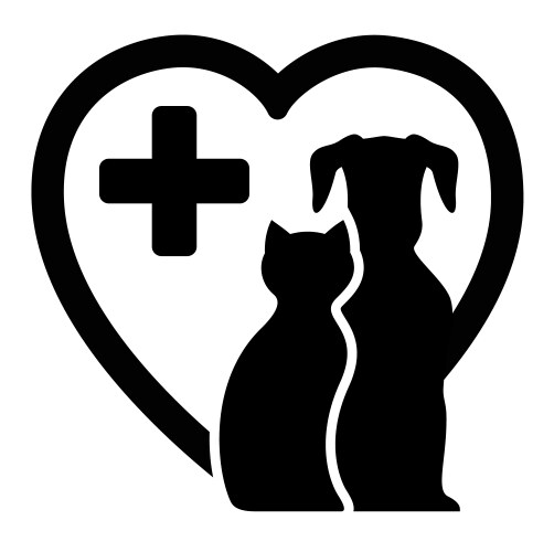 Black veterinary care icon Royalty Free Vector Image