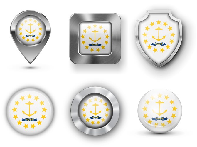 Usa state flag badges Royalty Free Vector Image