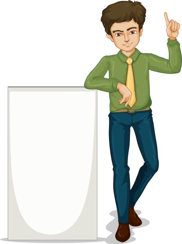 Man with sign Royalty Free Vector Image - VectorStock