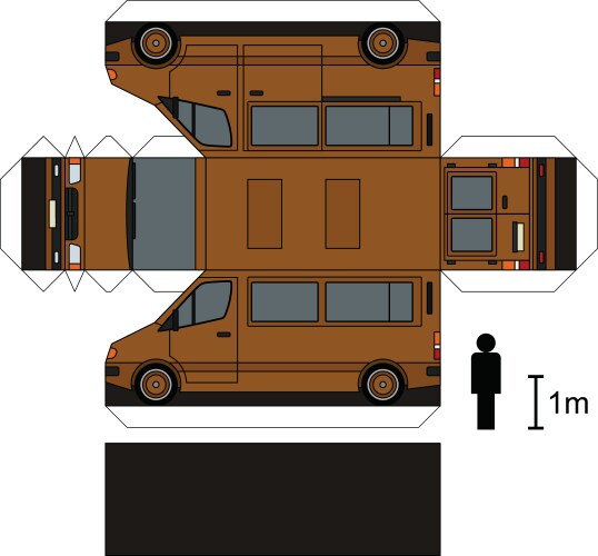 Paper model of a small truck Royalty Free Vector Image