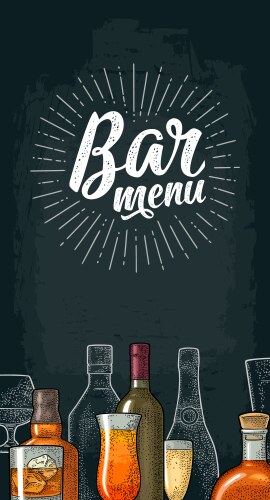 Template for bar menu alcohol drink Royalty Free Vector