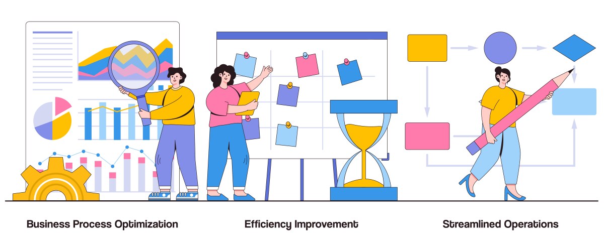 Process optimization streamlining workflows Vector Image