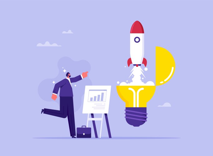 Breakthrough - idea concept Royalty Free Vector Image