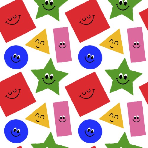 Cartoon basic geometric shapes Royalty Free Vector Image