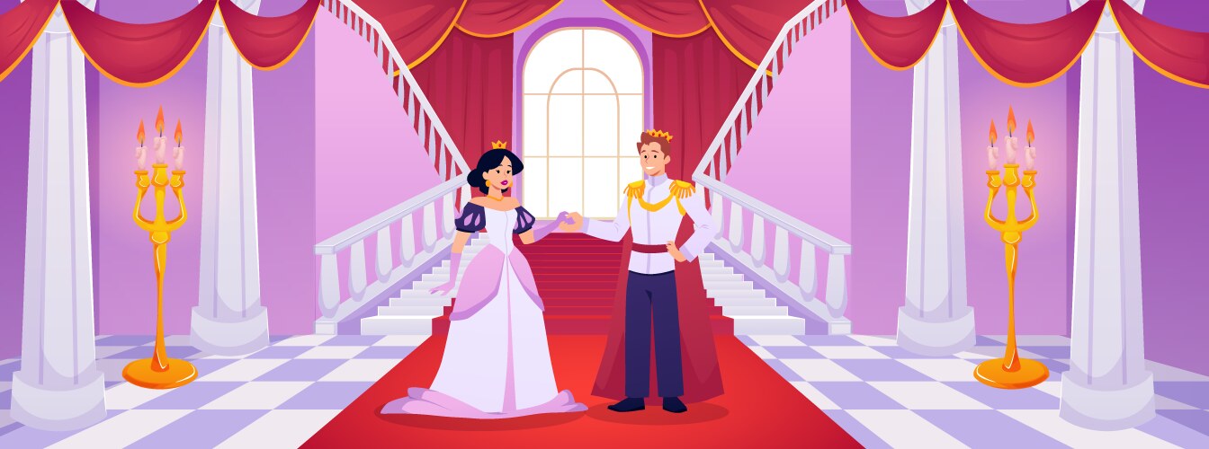 Medieval castle room royal palace interior Vector Image