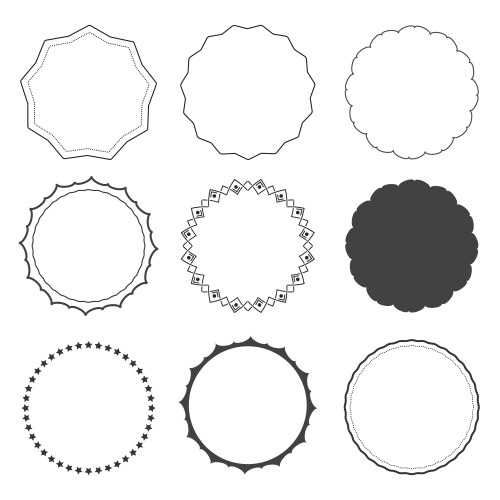 Set of 9 circle design frames Royalty Free Vector Image