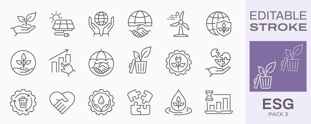 Esg icons such as environment social governance Vector Image