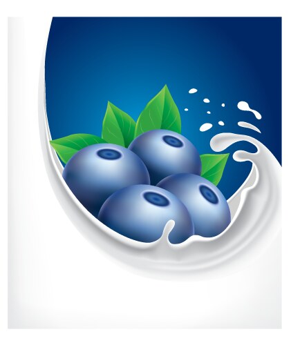Blueberry in juice splash pure Royalty Free Vector Image