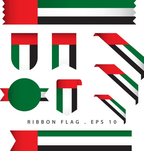 Uae ribbon flag template design Royalty Free Vector Image