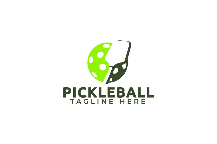 Pickleball logo with a combination Royalty Free Vector Image
