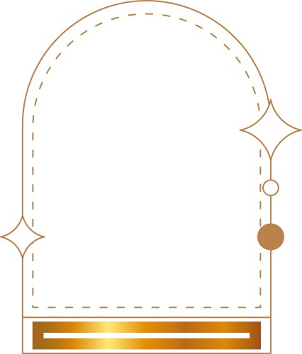 Skewed oval golden monoline frame aesthetic Vector Image