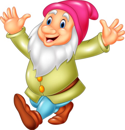 Cartoon happy dwarf Royalty Free Vector Image - VectorStock