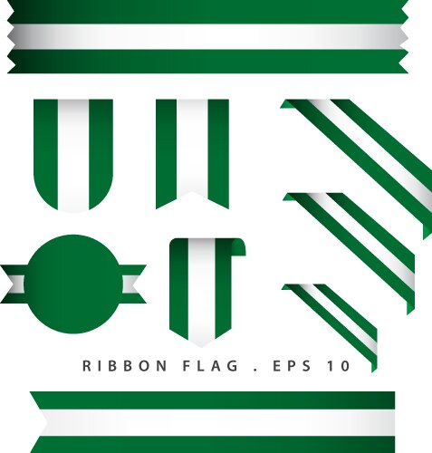 Nigeria ribbon flag template design Royalty Free Vector