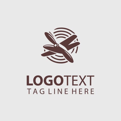 Propeller airplane logo Royalty Free Vector Image