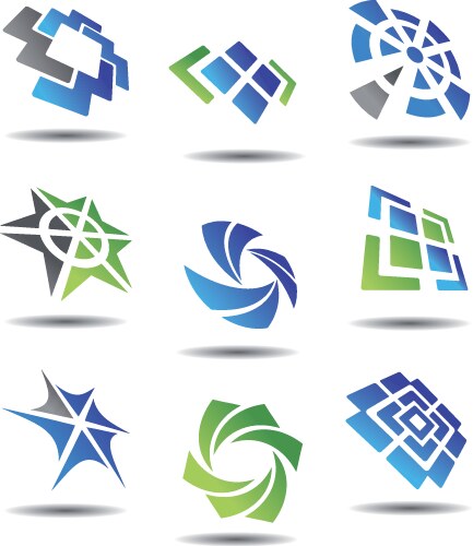 Set of abstract symbols Royalty Free Vector Image