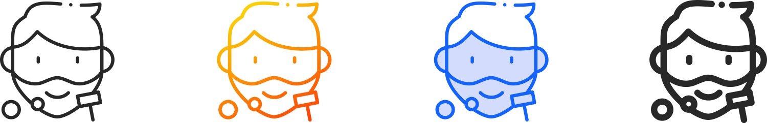 Baton iconthin linear gradient blue stroke and Vector Image