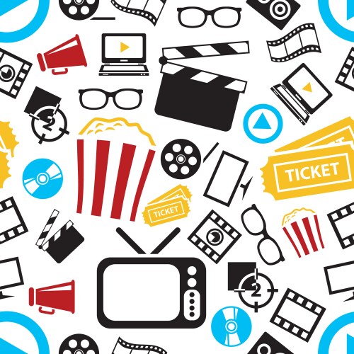 Movie seamless pattern background Royalty Free Vector Image