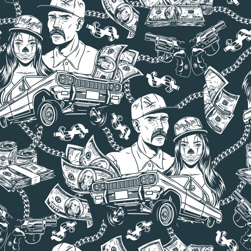 Colorful vintage money seamless pattern Royalty Free Vector