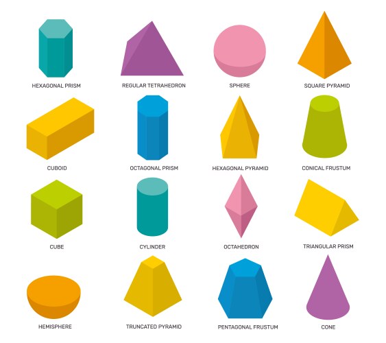 Educational basic geometric shapes Royalty Free Vector Image