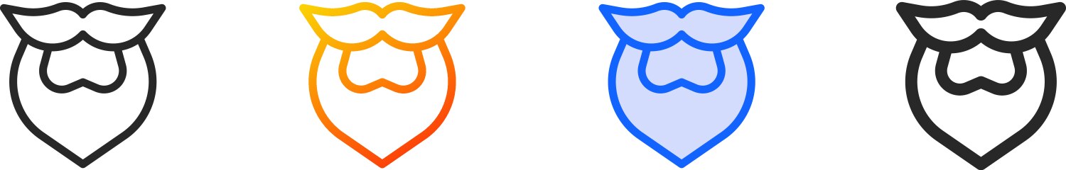 Baton iconthin linear gradient blue stroke and Vector Image