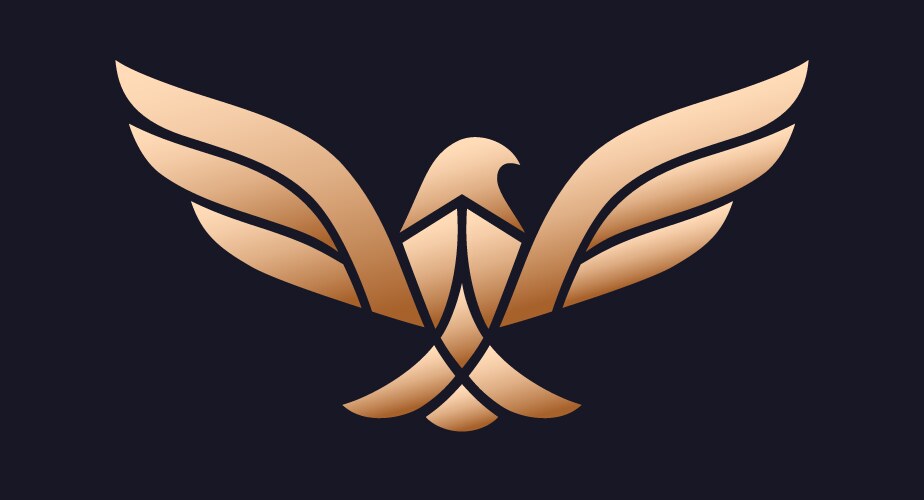 Bird label sign logo eagle raven phoenix brand Vector Image