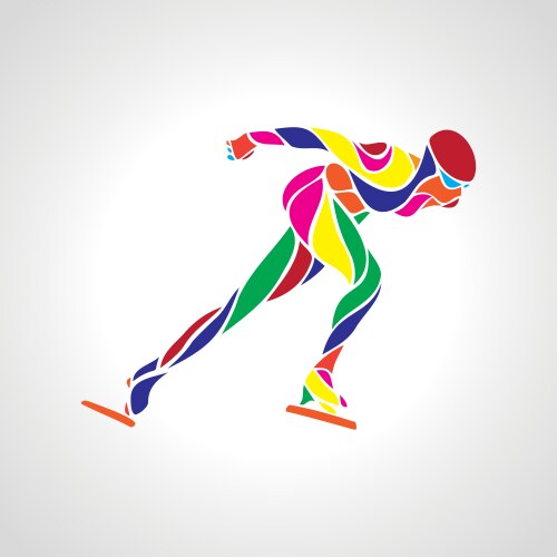 Abstract speed skaters Royalty Free Vector Image