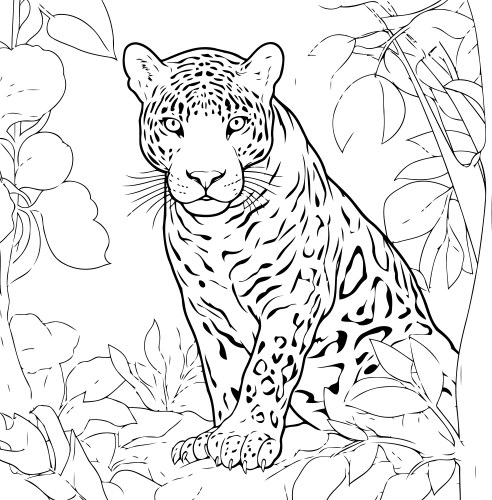 Monkey swinging on a swing coloring book Vector Image