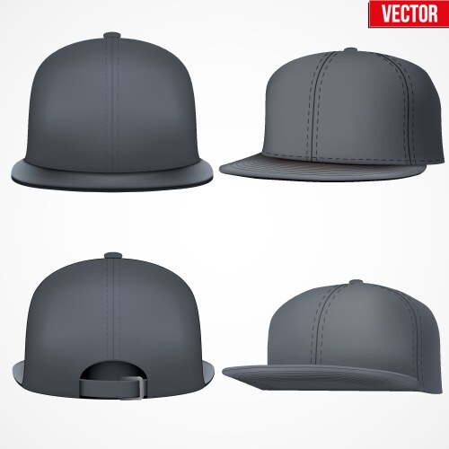 Black Rap Cap Layout Royalty Free Vector Image