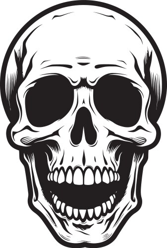 Frightening surprise emblem shocked skeleton Vector Image