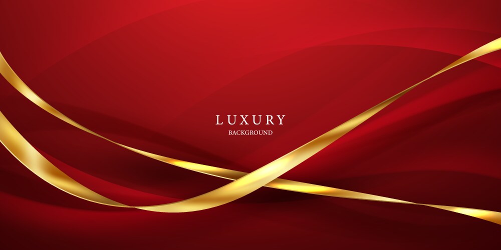 Abstract background design modern red and gold Vector Image