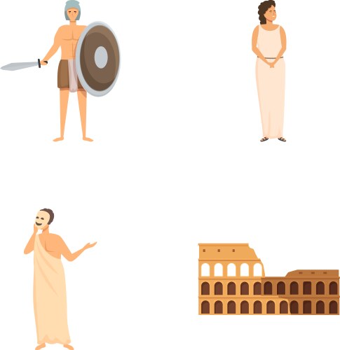Greek column icon cartoon style Royalty Free Vector Image