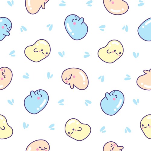 Cute kawaii tapioca pearls seamless pattern Vector Image