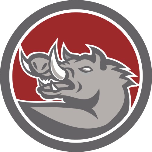 Razorback doodle art black and white Royalty Free Vector