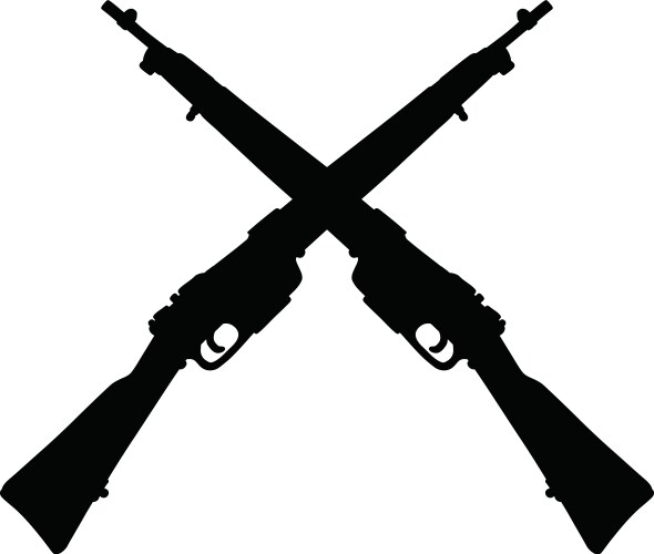 Crossed Rifles - Military Symbol Royalty Free Vector Image