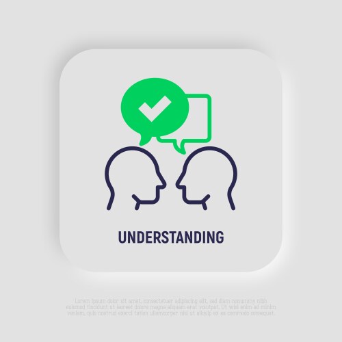 Communication and understanding each other thin Vector Image
