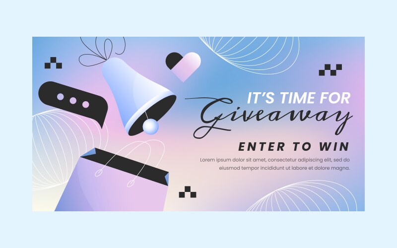 Giveaway winner announcement social media post Vector Image
