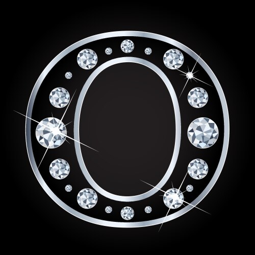 M letter made with diamonds isolated Royalty Free Vector