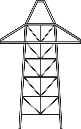 Grid electric pylon cartoon Royalty Free Vector Image