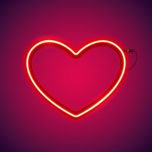 Neon heart Royalty Free Vector Image - VectorStock