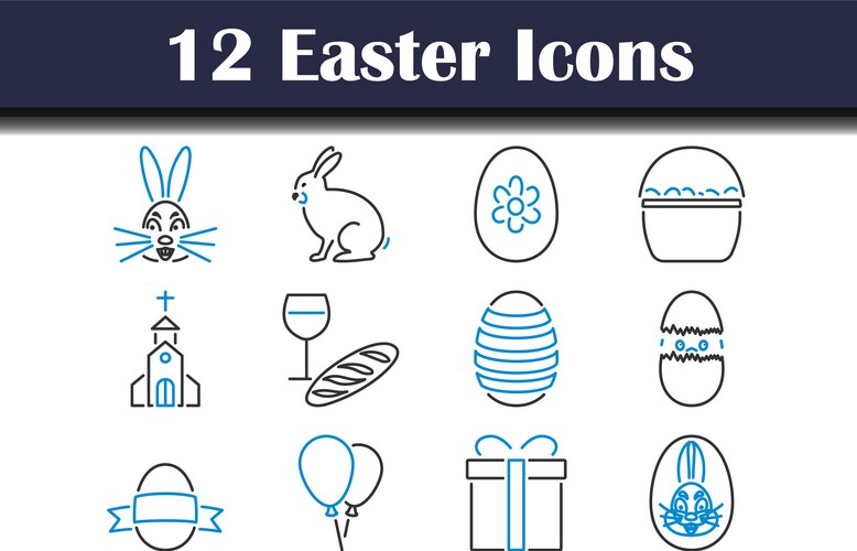 Easter icon set Royalty Free Vector Image - VectorStock