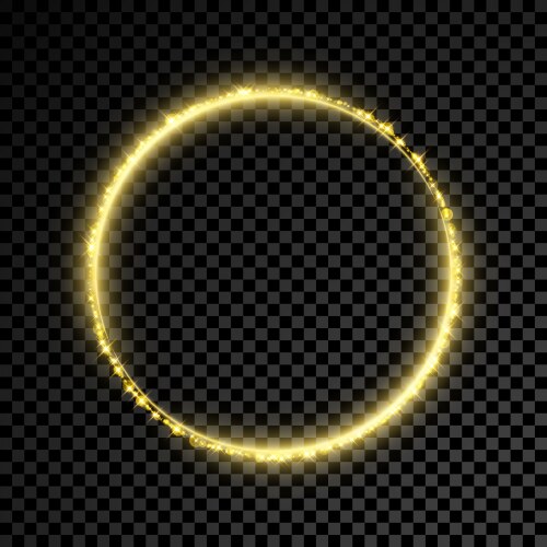 Magic sparkle circle and shining stardust golden Vector Image
