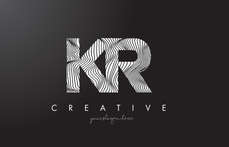 Rk r k letter modern logo design with yellow Vector Image