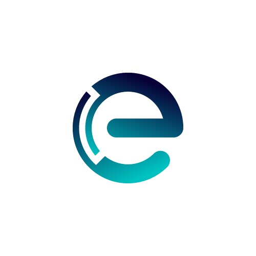 Letter e logo design Royalty Free Vector Image