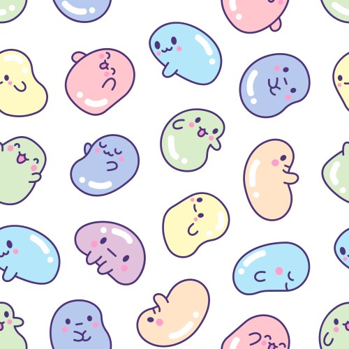 Cute kawaii tapioca pearls seamless pattern Vector Image