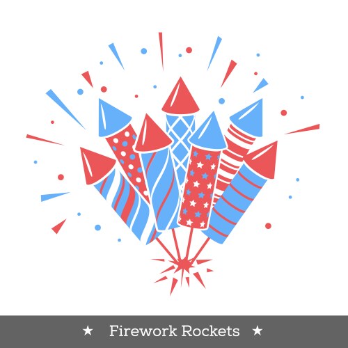 Firework rockets Royalty Free Vector Image - VectorStock